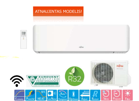 Fujitsu KM Nordic serijos oras-oras šilumos siurbliai, oro kondicionieriai